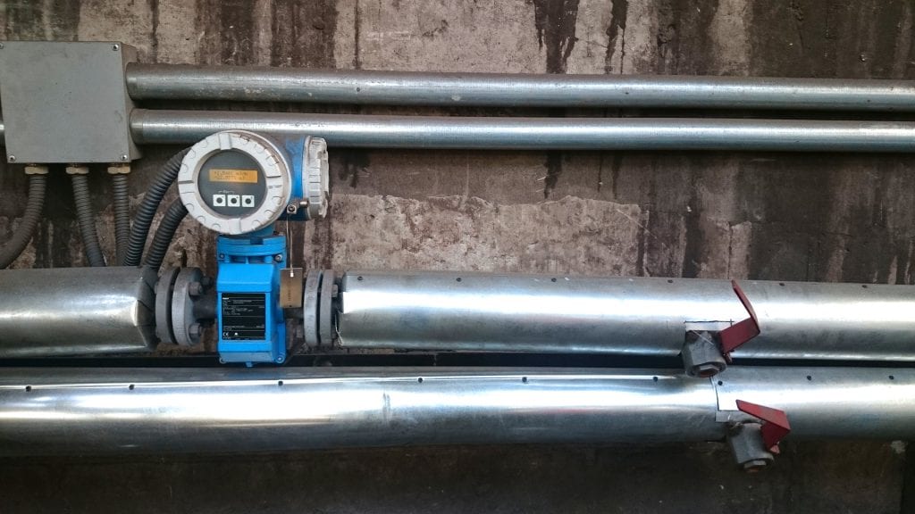 stock-photo-flowmeter-installed-on-the-pipeline-measurement-of-water ...